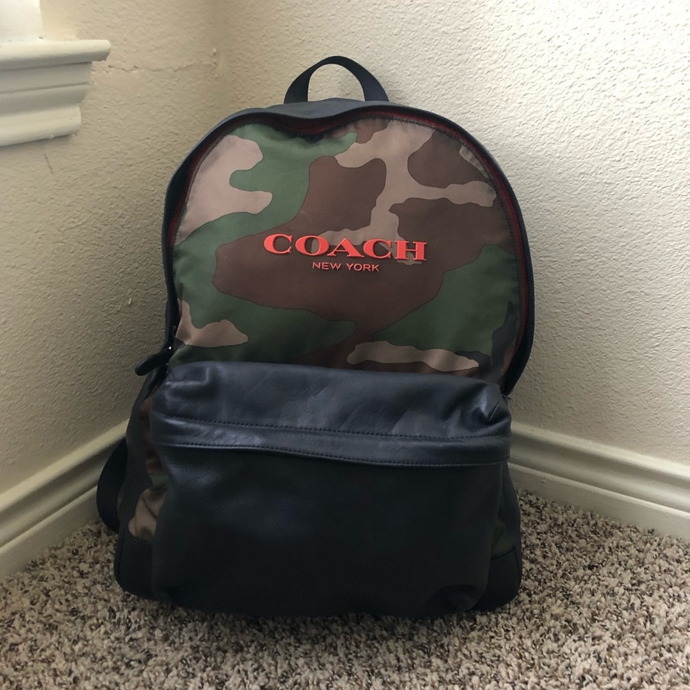 Coach Camo Classic Leather Backpack - Gem